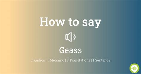 How To Pronounce Geass