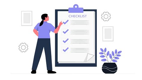 Illustration Of Task Checklist Woman Standing With Pad In Flat Design Illustrations