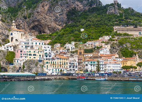 Beautiful Town Of Amalfifront View Amalfi Coast Campania Italy