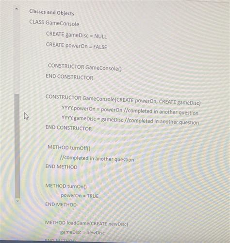 Solved Classes And Objects Class Gameconsole Create Gamedisc