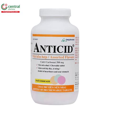 Viên Nhai Anticid Thuốc điều Trị Tăng Tiết Acid Dạ Dày Khó Tiêu