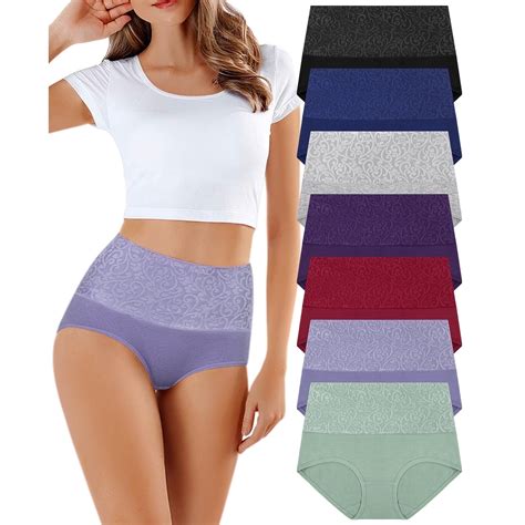 Loritta Womens Underwear Cotton High Waisted Briefs Full Coverage Panties For Ladies 7 Pack