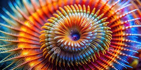 Intricate Microscopic Patterns Of A Tube Worm A Stunning Underwater
