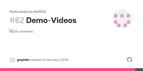 Demo Videos Issue Thotro Arduino Dw GitHub