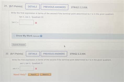 solved write the first expression in terms of the second if