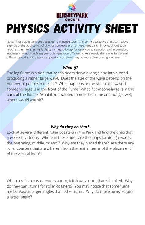 Physics Activity Sheet Docslib