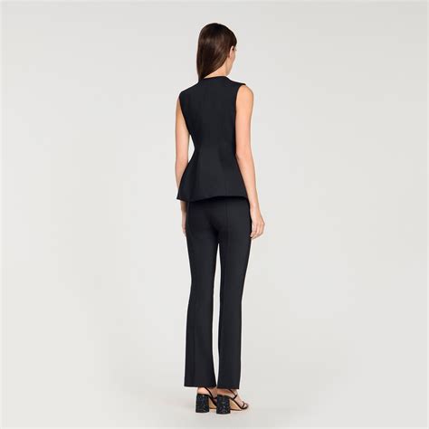 Peplum Jacket Black Gray For Women Sandro Paris