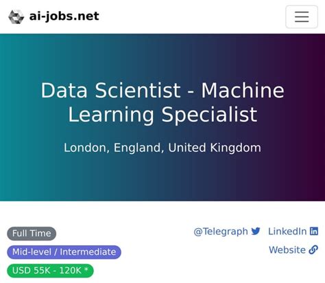 Hiring Data Scientist Machine Learning Specialist In London