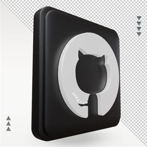Premium Psd 3d Social Media Github Icon Rendering Left View