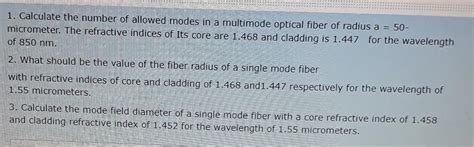 Solved 1 Calculate The Number Of Allowed Modes In A