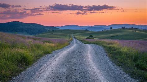 Free Scenic Country Road Image Landscape Sunset Road Download At