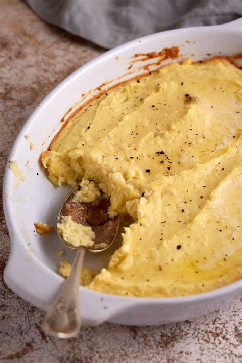 Creamy Spoon Bread Recipe Made With White Cornmeal Butter And Baggage
