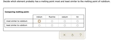 Decide Which Element Probably Has A Melting Point Most And Least Similar To The Melting Point Of