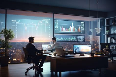Premium Photo Financial Analysts Analyzing Data And Charts In