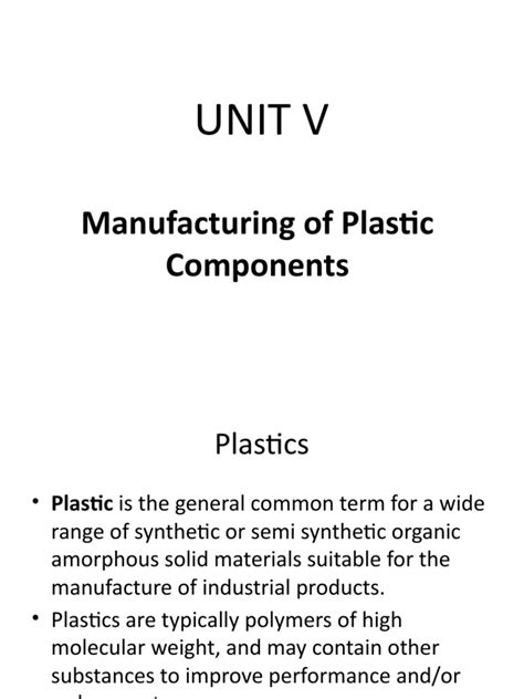 Manufacturing Of Plastic Components Pdf Plastic Polyurethane