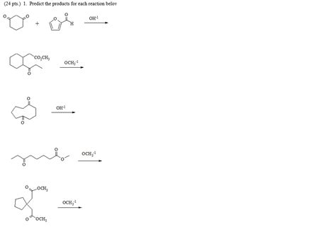 Solved Predict the products for each reaction below | Chegg.com
