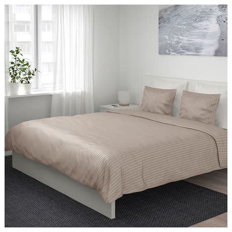 NATTJASMIN light beige 240x220/50x60 cm double quilt cover and 2 ...