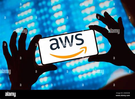 In This Photo Illustration The Amazon Web Services Aws Logo Is