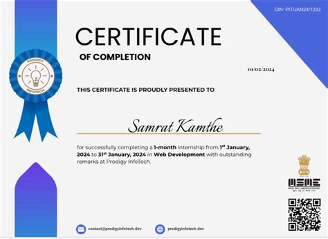 Samrat Kamthe On Linkedin Webdevelopment Prodigyinternship