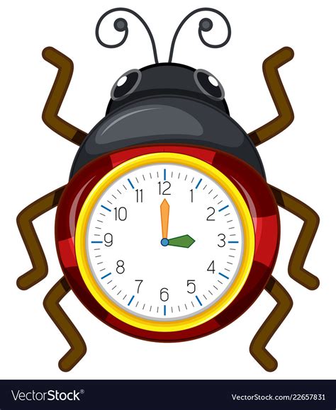 A Ladybug Clock Template Royalty Free Vector Image