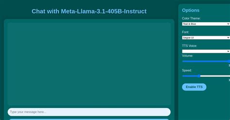 ai chatbot with meta llama 3 1 405b instruct and options