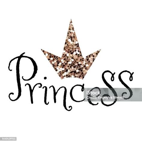 왕관이 있는 귀여운 비문 공주 텍스트 리틀 프린세스 티셔츠 프린트 의류 보육원 카드 포스터를위한 유치한 디자인 벡터 일러스트