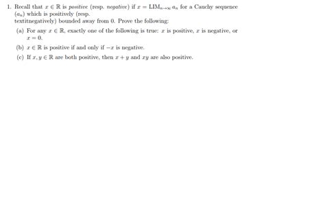 Solved 1 Recall That An Which Is Positively Resp Chegg Com