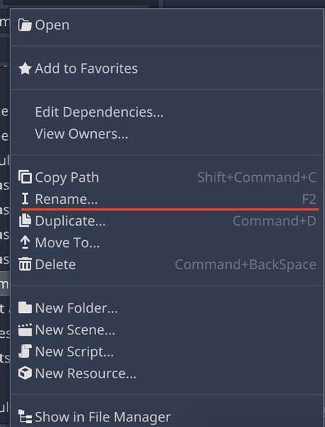 Wrong Key To Rename Filefolder In Macos · Issue 54923 · Godotenginegodot · Github