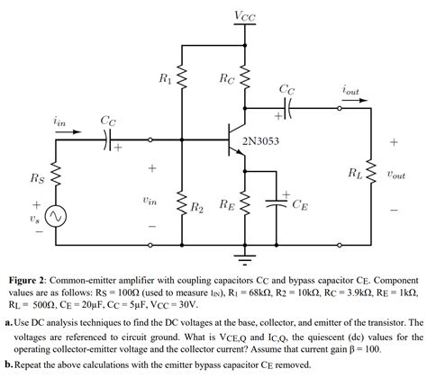 Solved Figure 2 Common Emitter Amplifier With Coupling