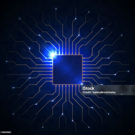 Abstract Digital Chip Computer Processor Cpu Printed Circuit Board