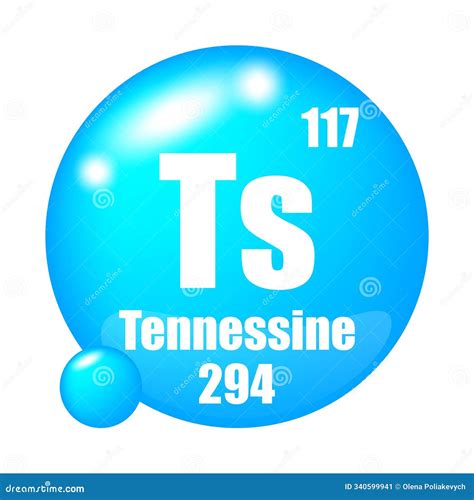 Tennessine Icon Ts Chemical Element Atomic Number 117 Mass 294