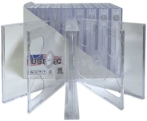 Usdisc Cd Jewel Cases Chubby 24mm Sextuple 6 Disc Clear Pack Of 25