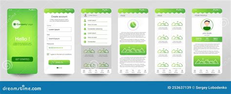 Design Of Mobile App Ui Ux Gui Set Of User Registration Screens