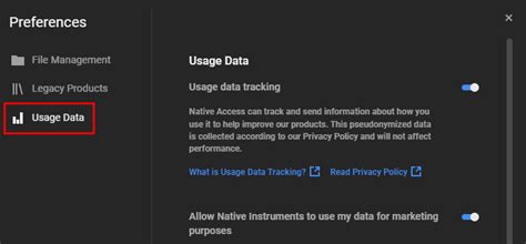 what is usage data tracking native instruments