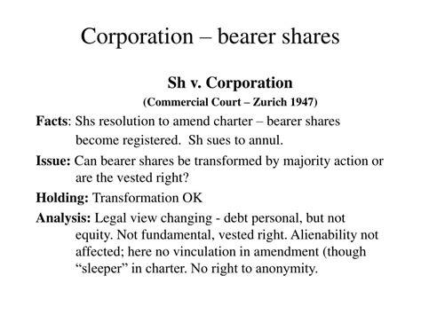 Ppt Understanding Bearer Shares Differences Rights And Corporate