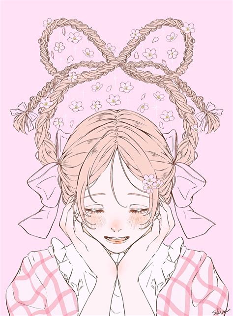 Safebooru Blonde Hair Blush Bow Braid Closed Eyes Eyelashes