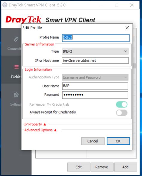 Ikev2 Vpn With Eap Authentication From Windows To Vigor3900 By Using