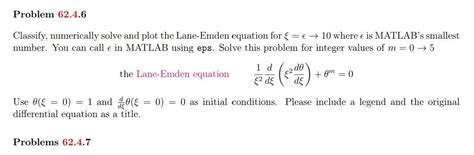Classify Numerically Solve And Plot The Lane Emden