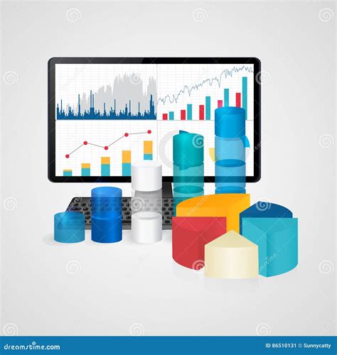 Computer And Keyboard With Financial Charts And Graphs Business Finance Accounting Statistic