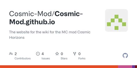 Github Cosmic Modcosmic The Website For The Wiki For The Mc Mod Cosmic Horizons