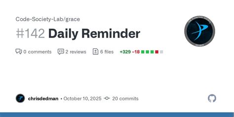 Daily Reminder By Chrisdedman · Pull Request 142 · Code Society Lab