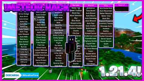 💜 Nuevo Mejor Meteor Client Hack Para Minecraft 1 21 4 Kill Aura Xray Criticals Y Más