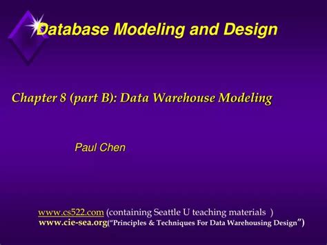 ppt chapter 8 part b data warehouse modeling powerpoint presentation id 578743