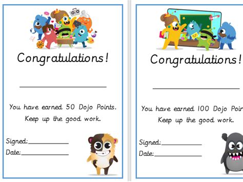 Dojo Certificates Teaching Resources