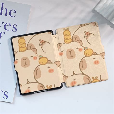 Cute Capybara Beige Kindle Case Custom For Paperwhite 1234 Kindle