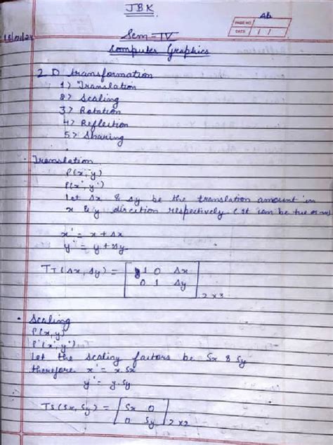 Computer Graphics Notes Gaurav Pdf