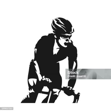사이클리스트 벡터 잉크 드로잉 사이클링 추상 벡터 실루엣 정면보기 운동에 대한 스톡 벡터 아트 및 기타 이미지 운동 청년 성인 건강한 생활방식 Istock