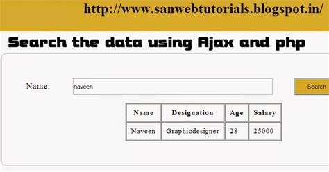 Simple Search Concept Using Ajax And Php