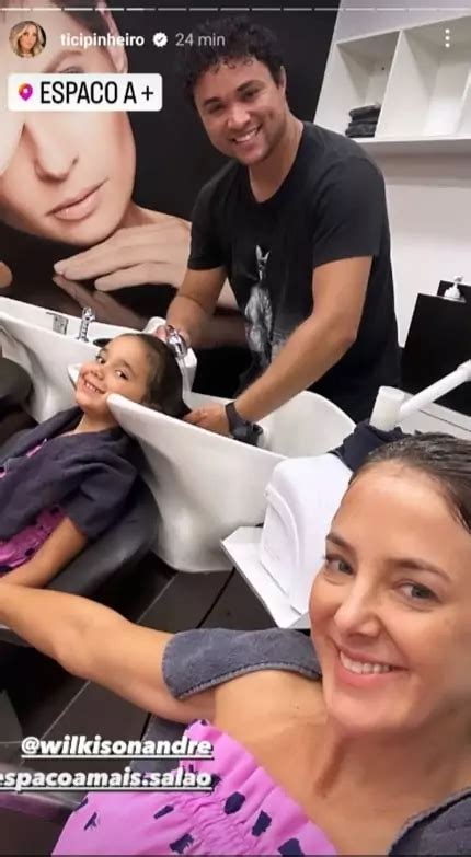Tici mostra sua filha com César Tralli no salão de beleza lindas
