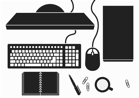 Desktop With Computer Pc 588146 Vector Art At Vecteezy